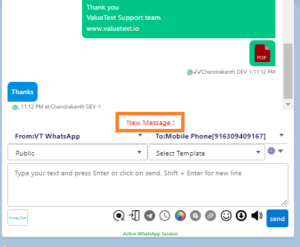 Sending a message from the Chat console - ValueText | Multi-Channel Messaging App for Salesforce ...